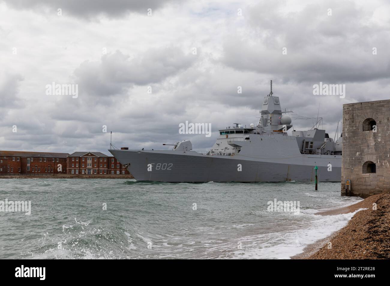 Dutch Frigate HNLMS F802 De Seven Provincien Leaving Portsmouth Harbour ...