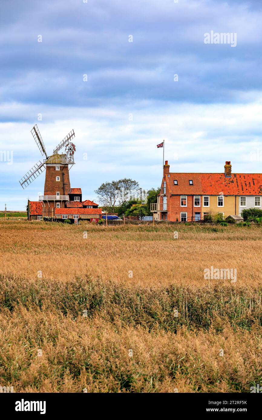 The historic Grade II Listed tower windmill at Cley Next The Sea viewed ...