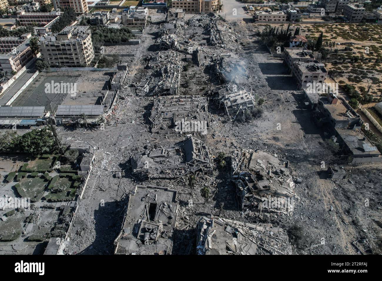 21 October 2023, Palestinian Territories, Al Zahra: An aerial view of ...