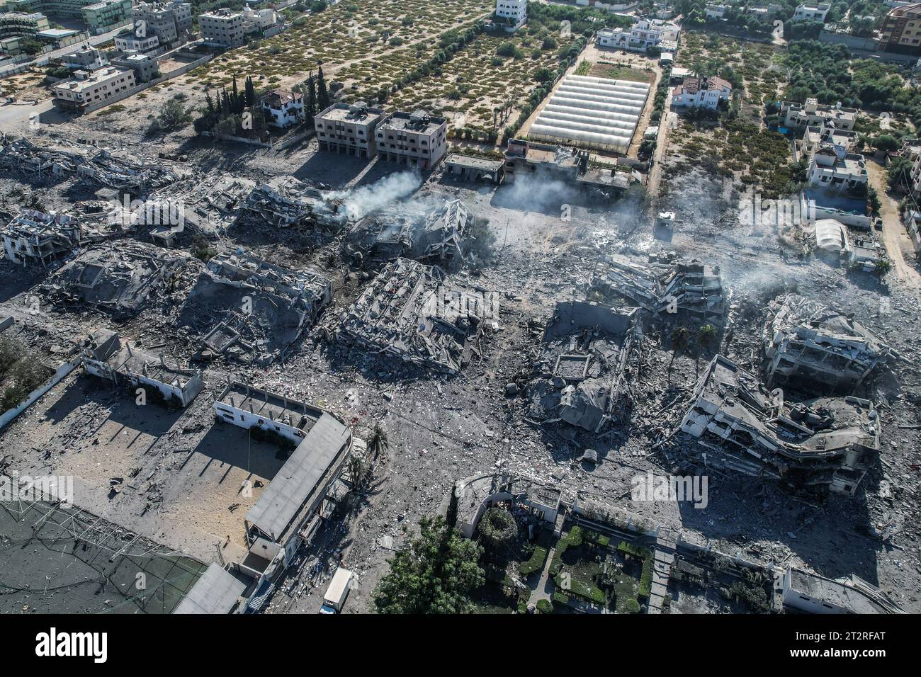 21 October 2023, Palestinian Territories, Al Zahra: An aerial view of ...