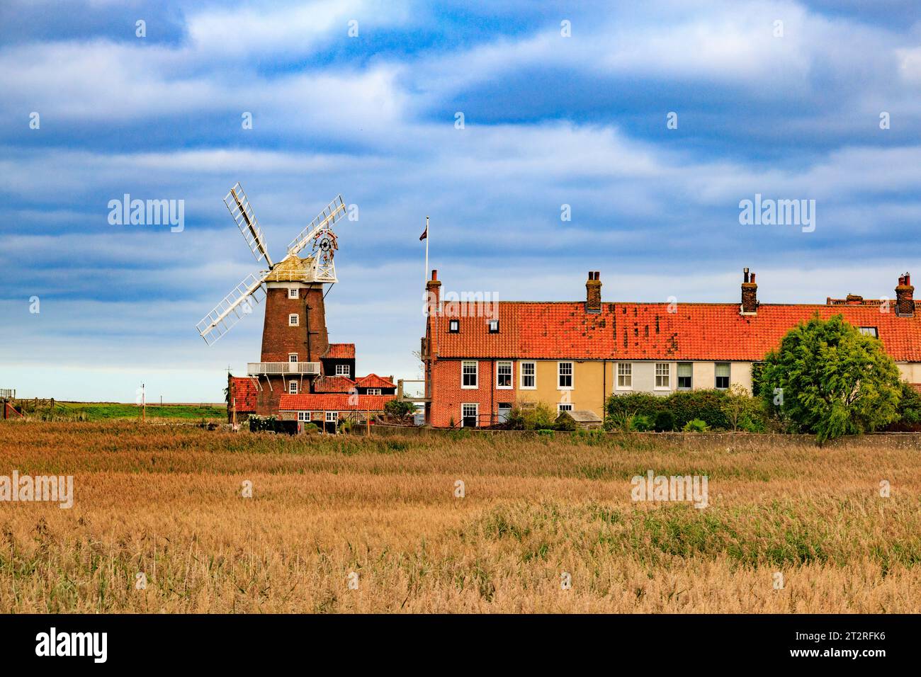 The historic Grade II Listed tower windmill at Cley Next The Sea viewed ...