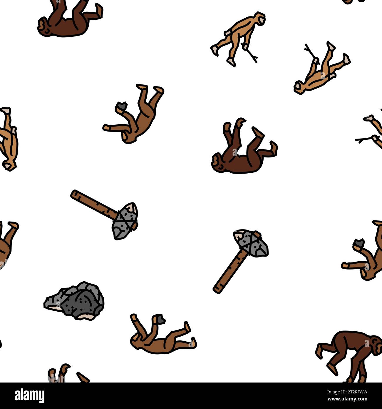 human evolution man caveman vector seamless pattern Stock Vector Image ...