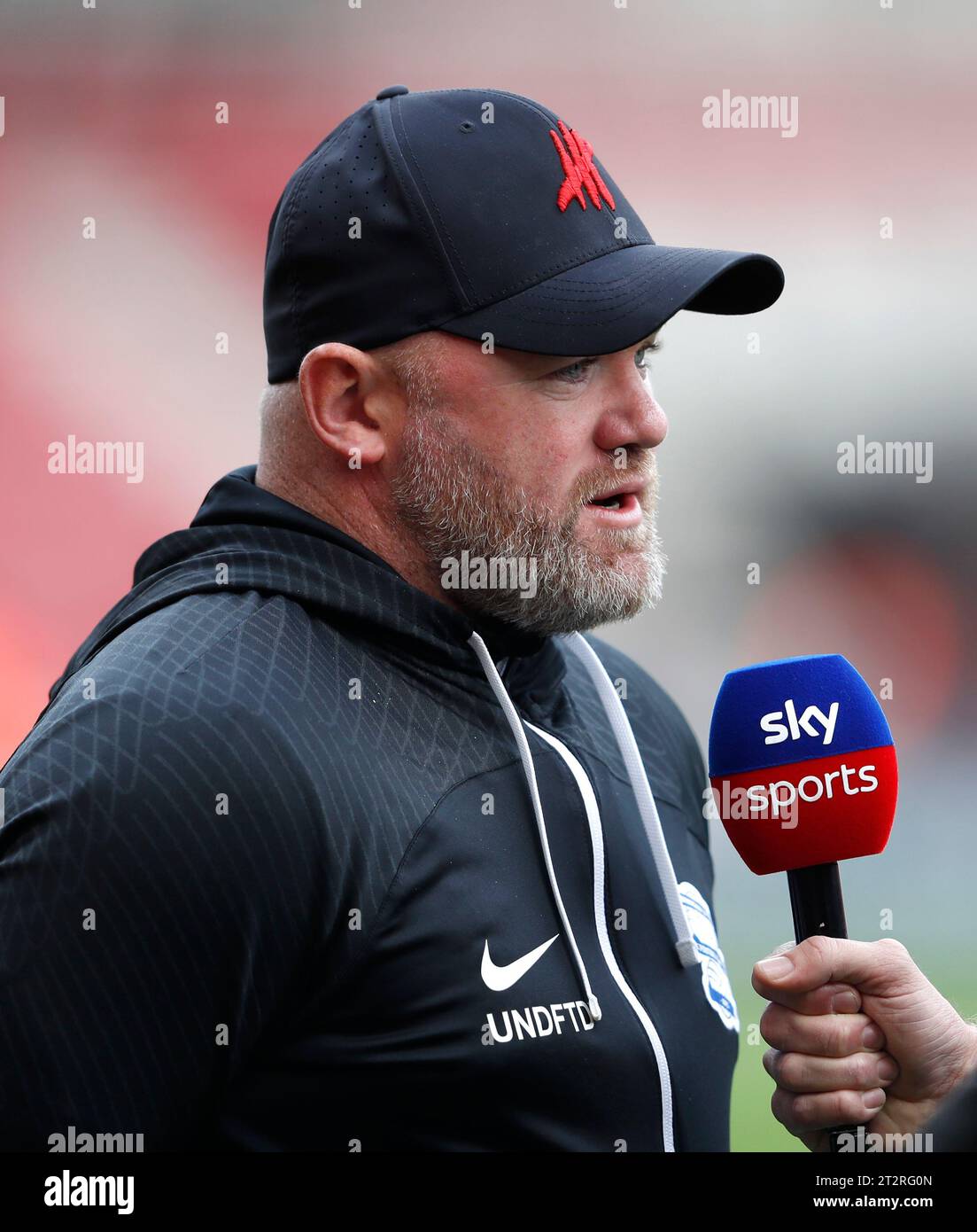 New Birmingham City manager Wayne Rooney being interviewed before the ...