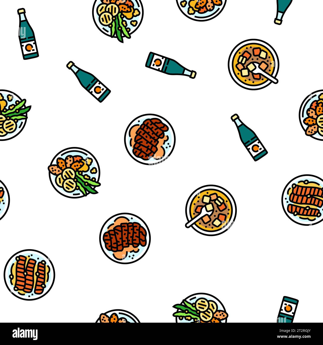 japanese food asian meal vector seamless pattern Stock Vector Image ...