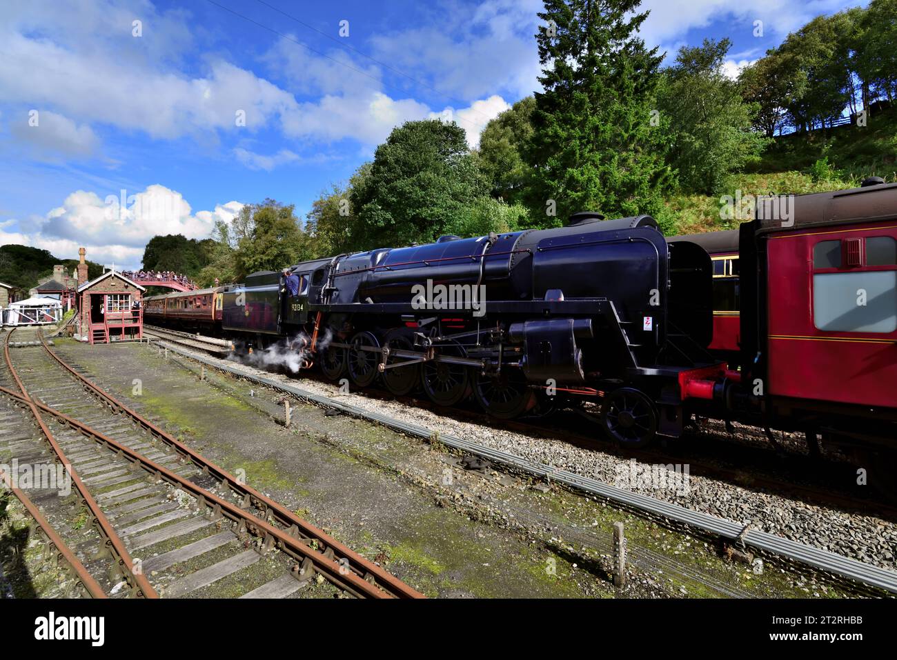 BR Standard Class 9F 2-10-0 No 92134 arriving at Goathland on the North ...