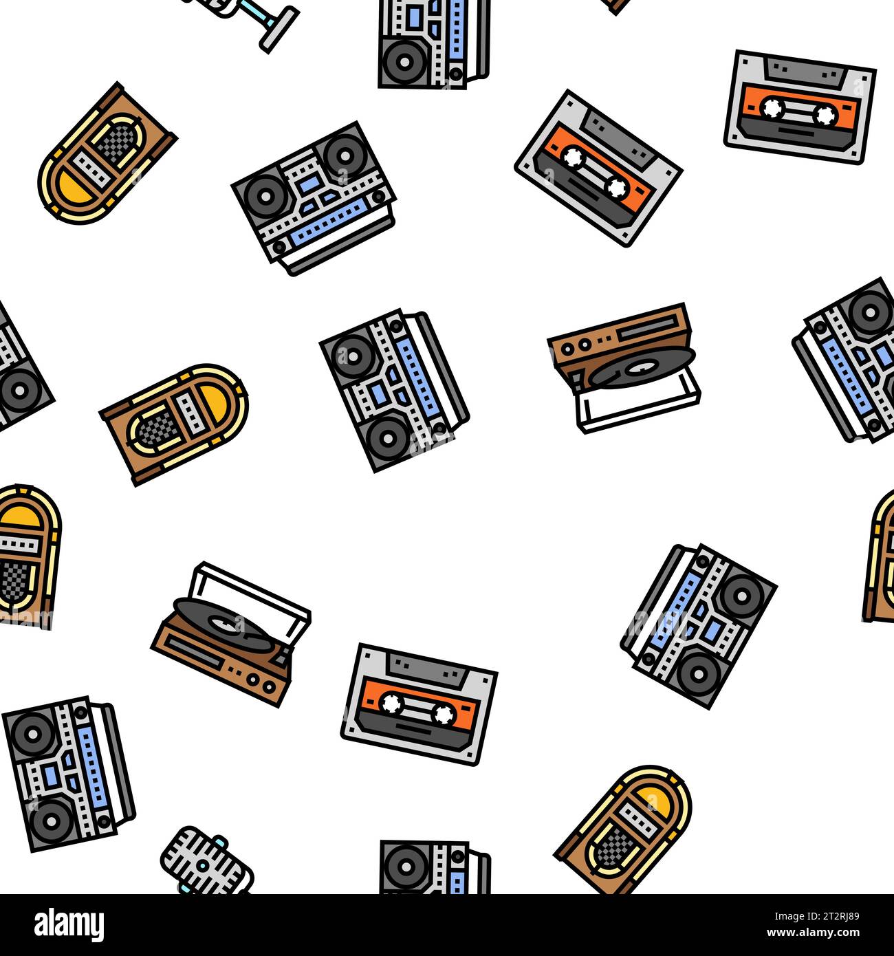 retro music vintage style vector seamless pattern Stock Vector Image ...