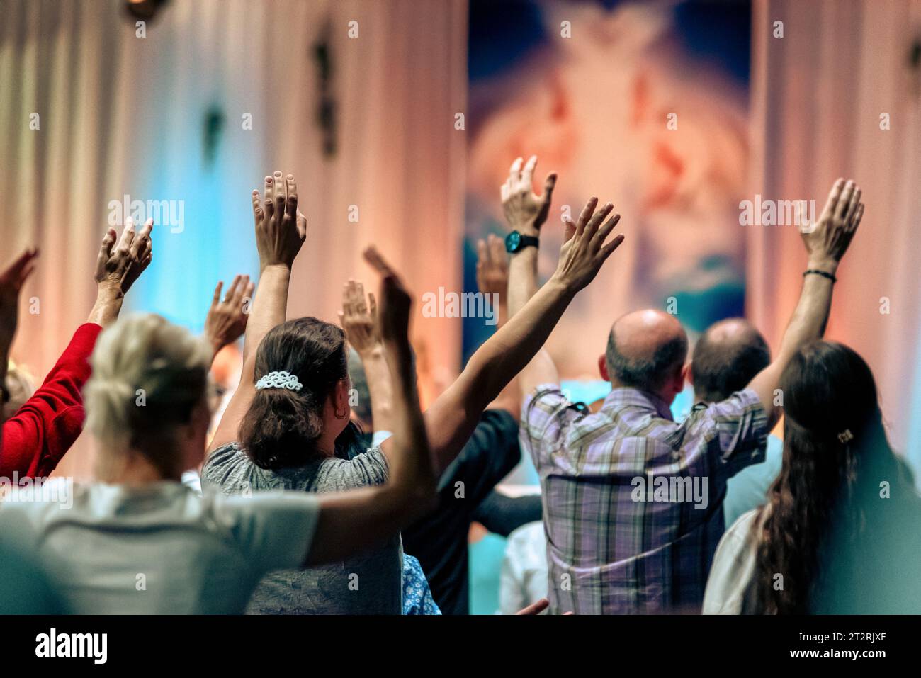 Catholic charismatic renewal worship. Waiting for holy spirit Stock ...