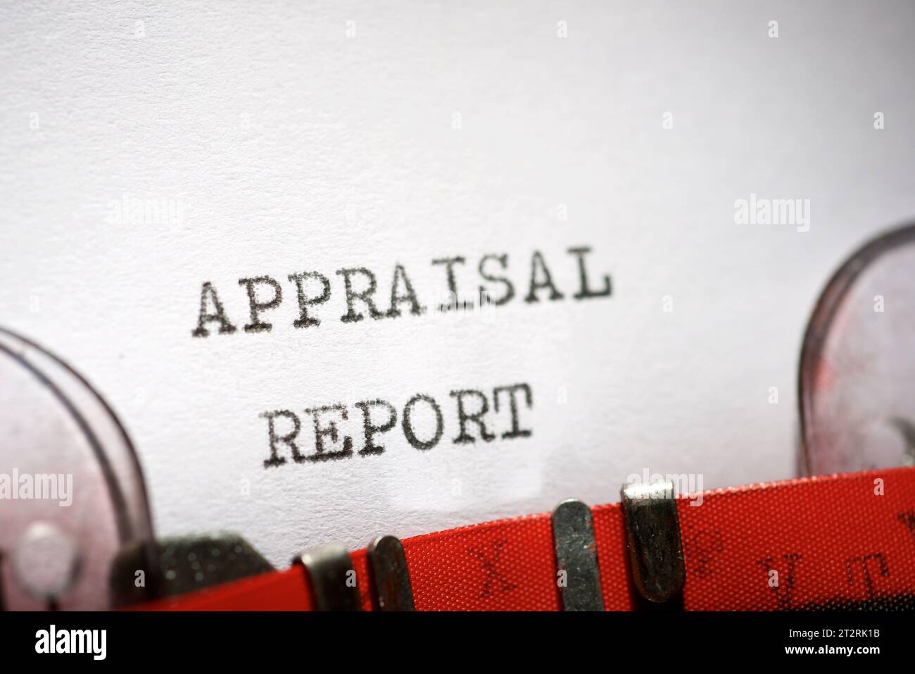 Appraisal report text written with a typewriter Stock Photo - Alamy