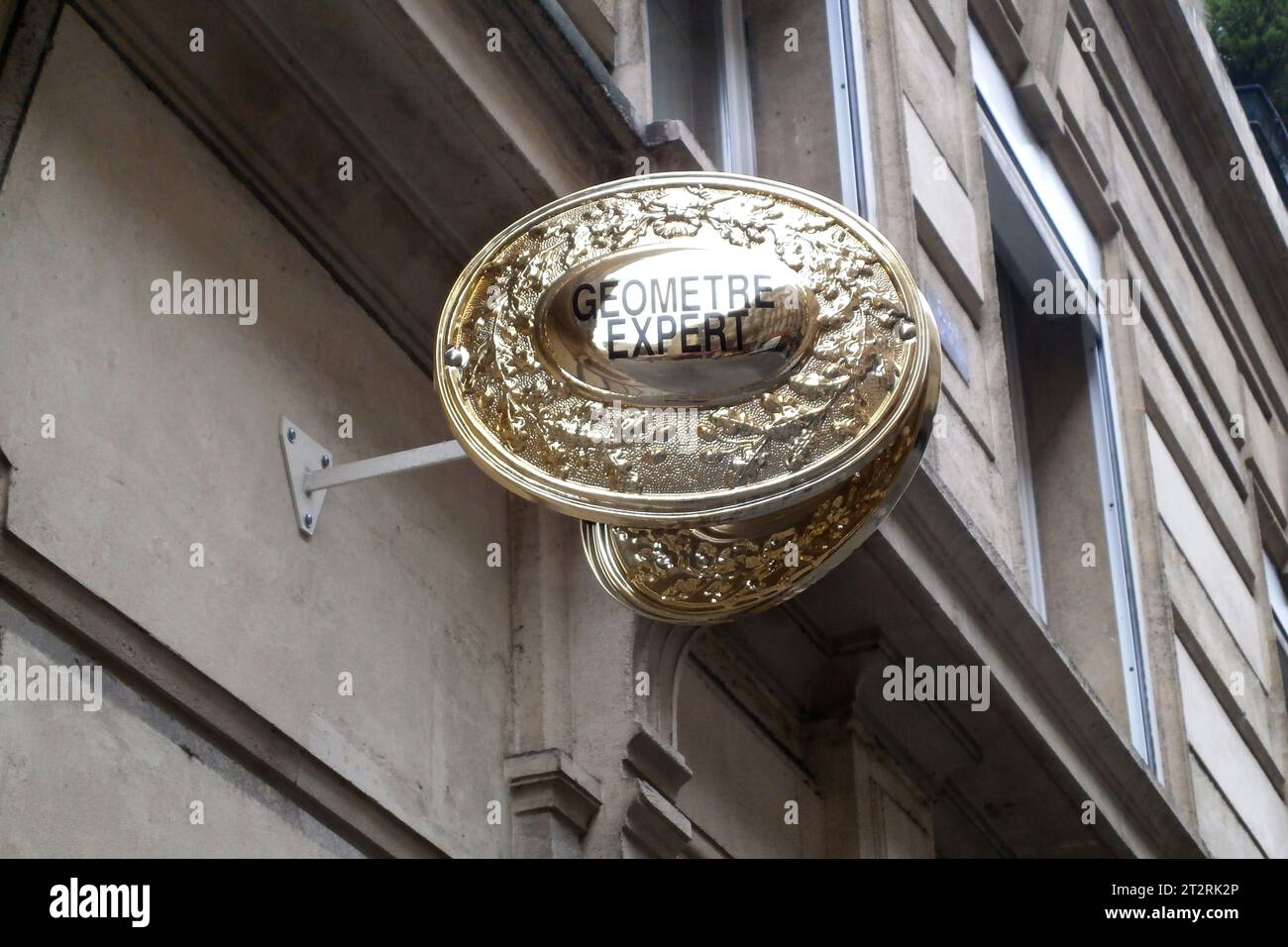 Outdoor sign indicating that a Géomètre Expert (similar to Chartered ...