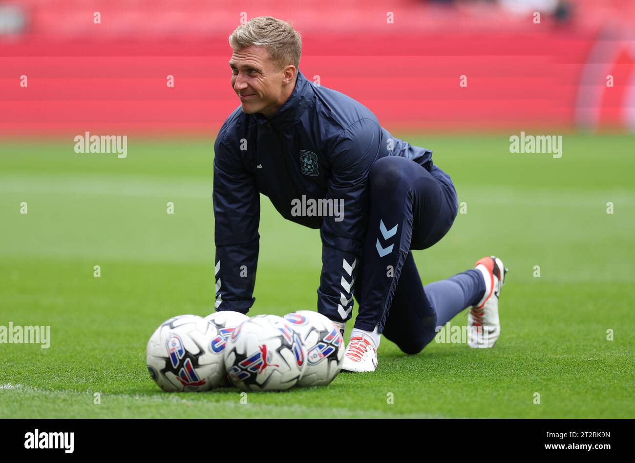 Coventry City goalkeeper Simon Moore warms up ahead of the Sky Bet ...