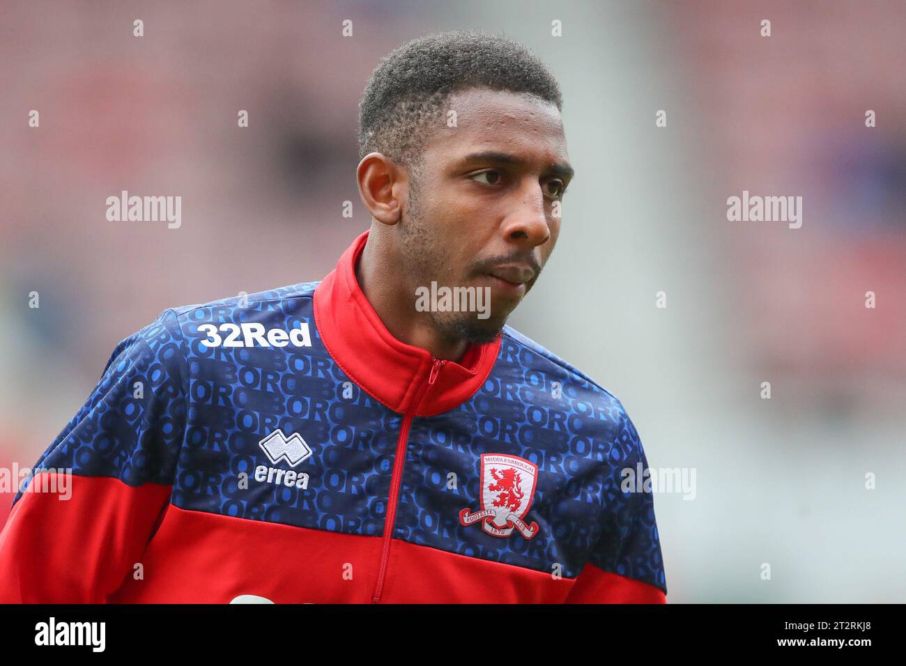 Isaiah Jones #11 of Middlesbrough during the pre-game warm up ahead of ...