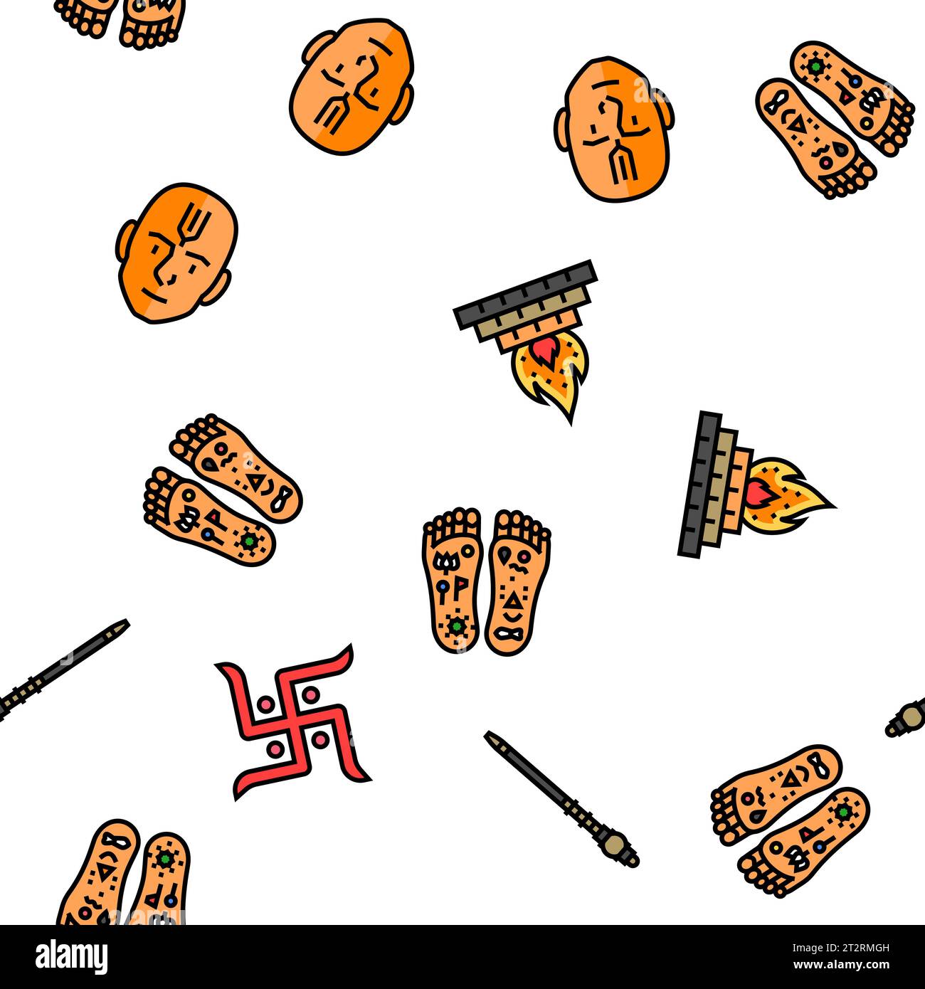 hinduism india hindu god religion vector seamless pattern Stock Vector ...