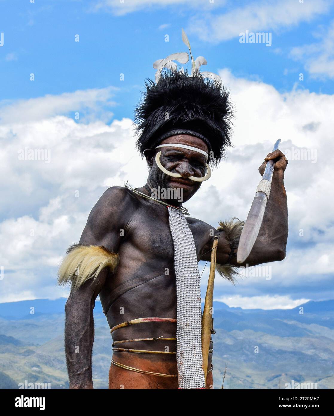 Warrior of the Dani Tribe at Baliem valley Stock Photo - Alamy