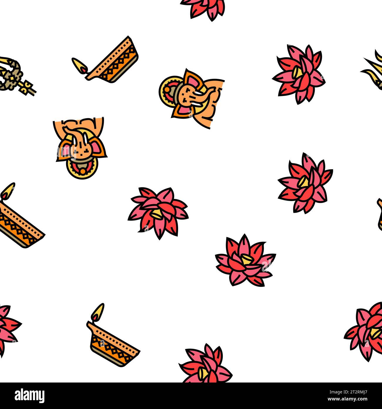 hinduism india hindu god religion vector seamless pattern Stock Vector ...