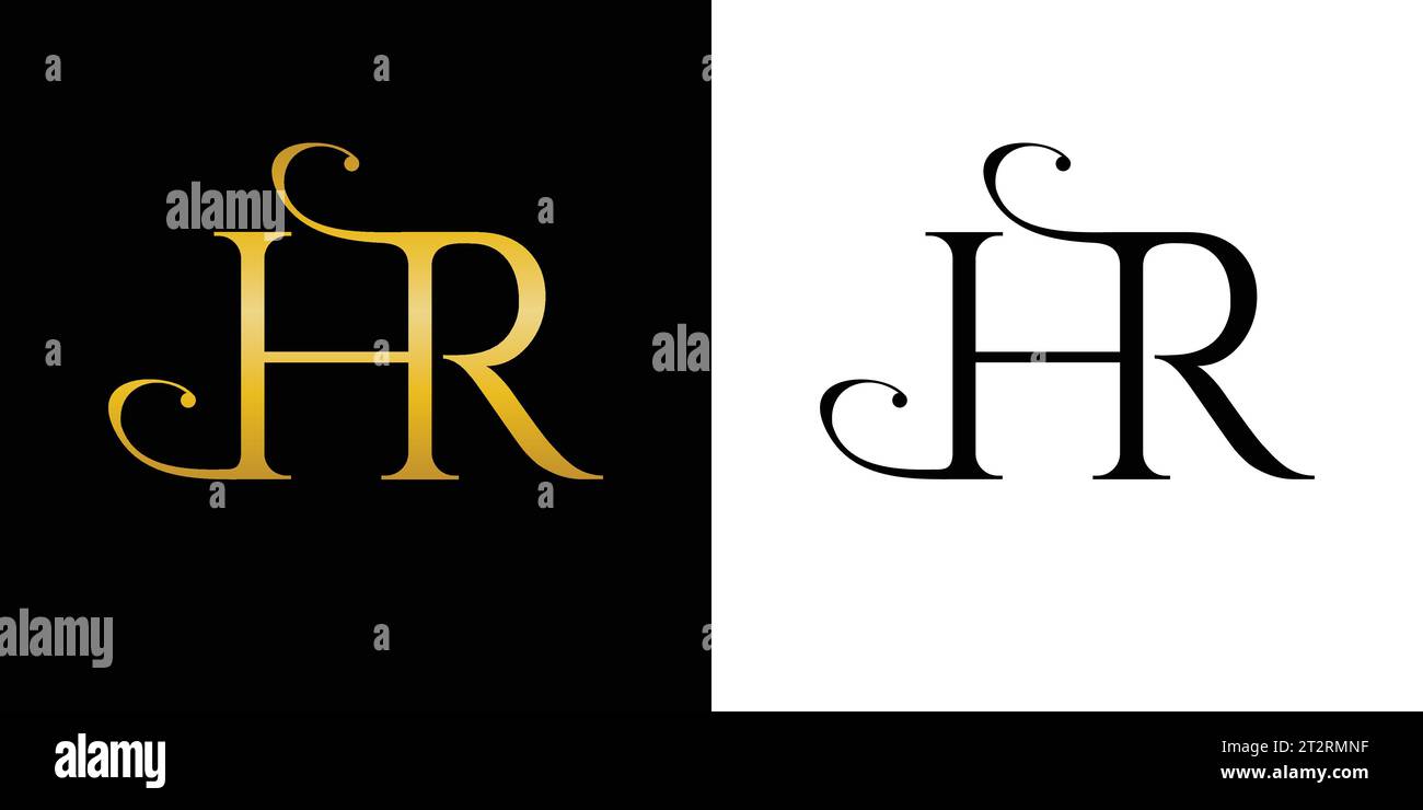 HR logo, HR monogram, initials HR logo, letter HR logo, Elegant, icon ...