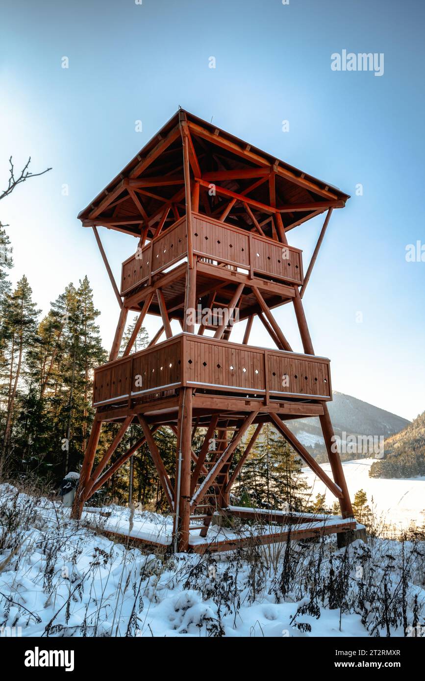 Wooden lookout in village Liptovsky Jan, Slovakia Stock Photo - Alamy
