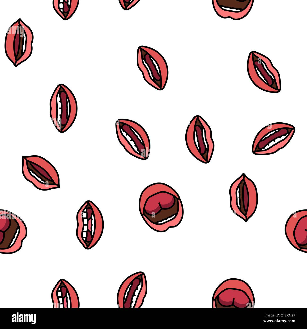 mouth character animation vector seamless pattern Stock Vector Image ...