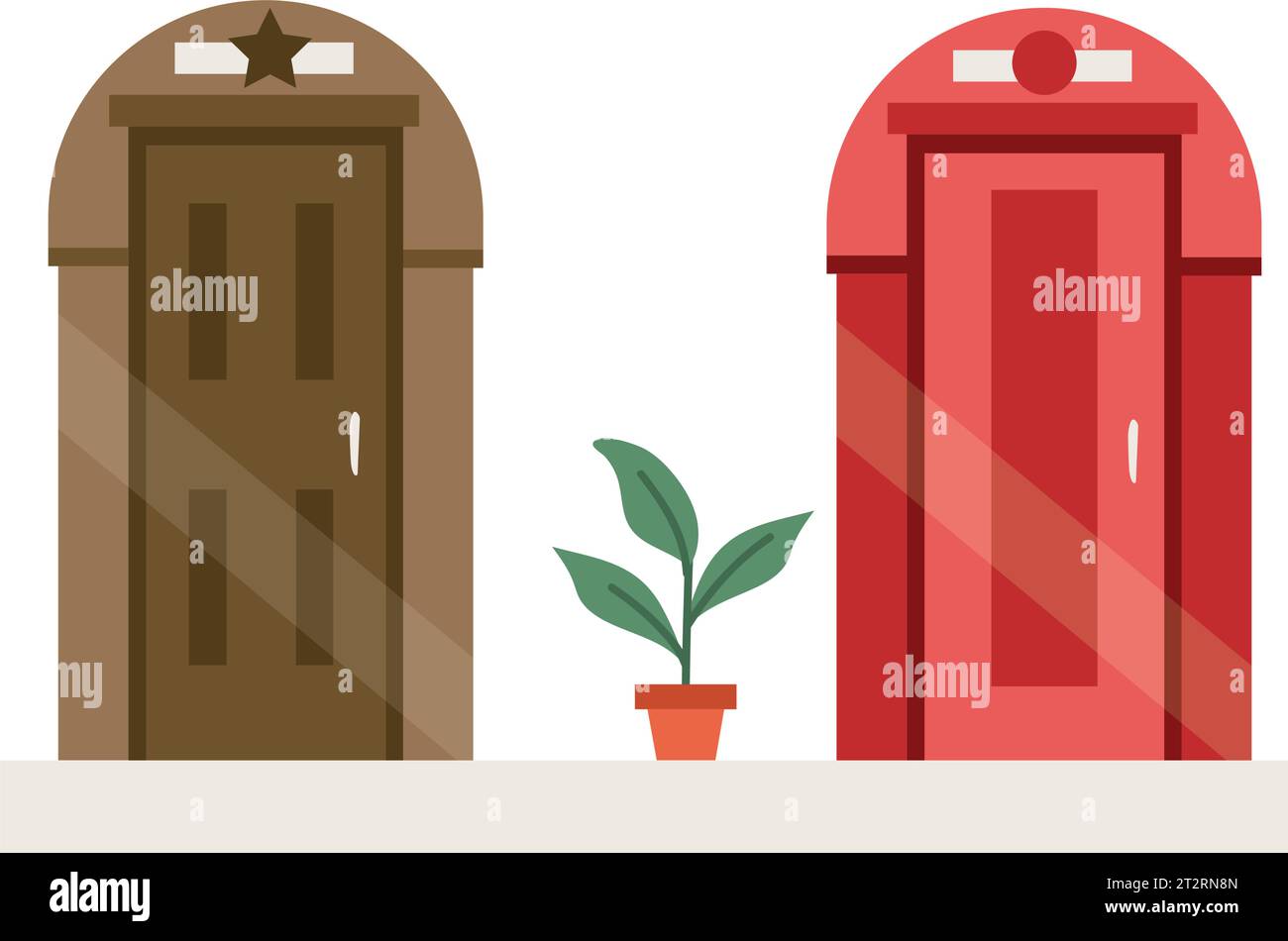 door choice and plant vector isolated Stock Vector Image & Art - Alamy