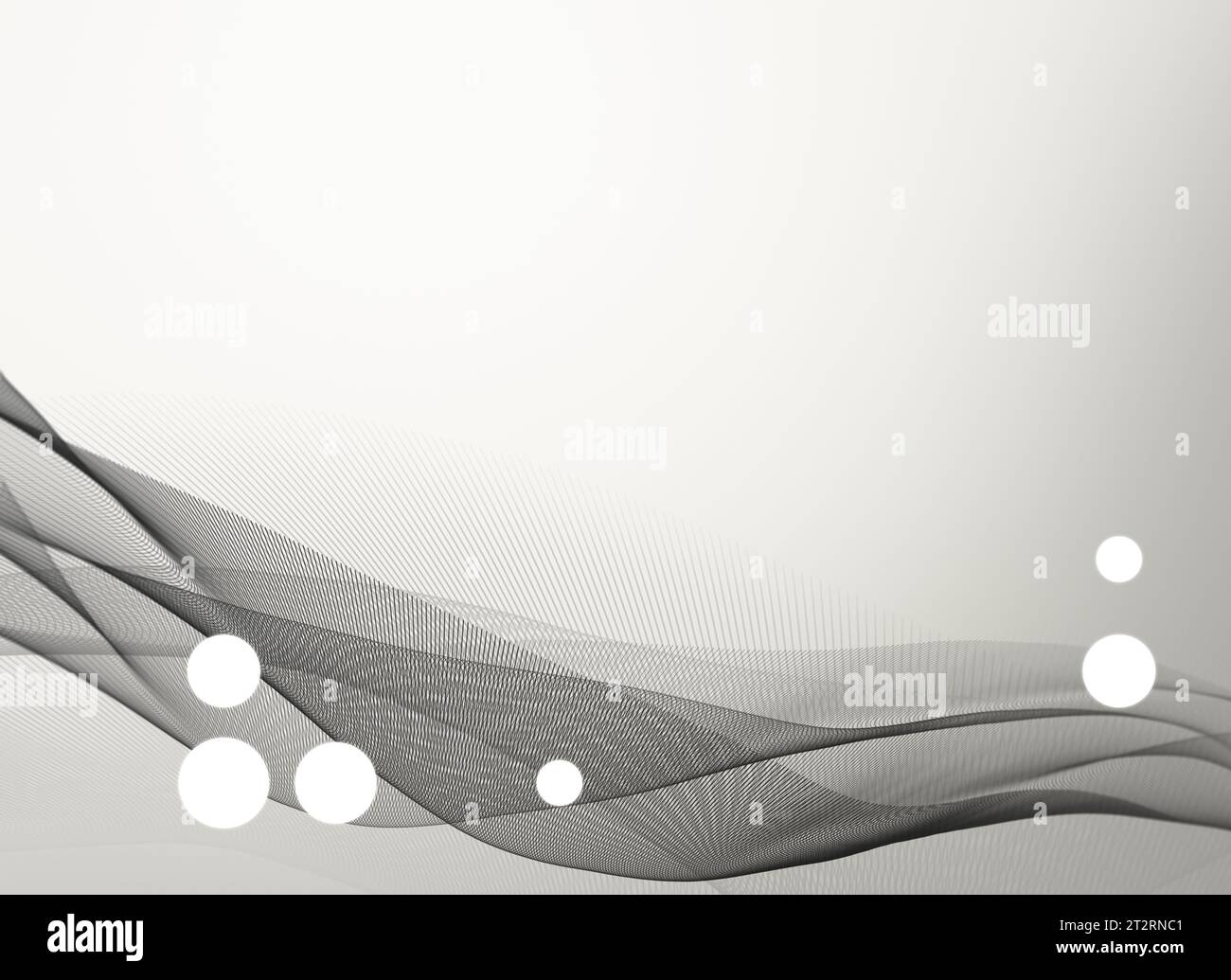 Abstract twisted black lines and white dots on a light gray background. Abstract, modern and ...