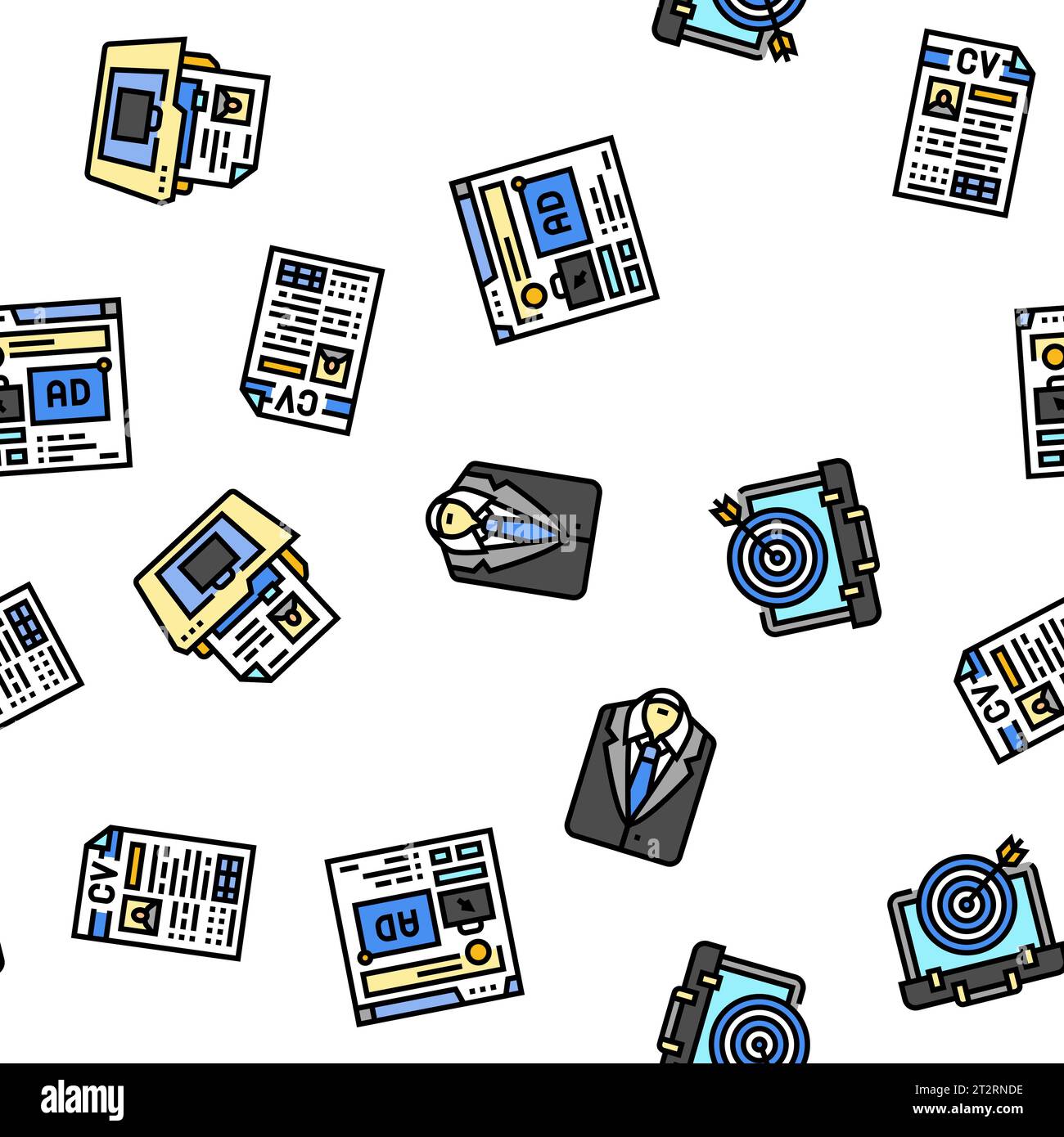 interview job business employee vector seamless pattern Stock Vector ...