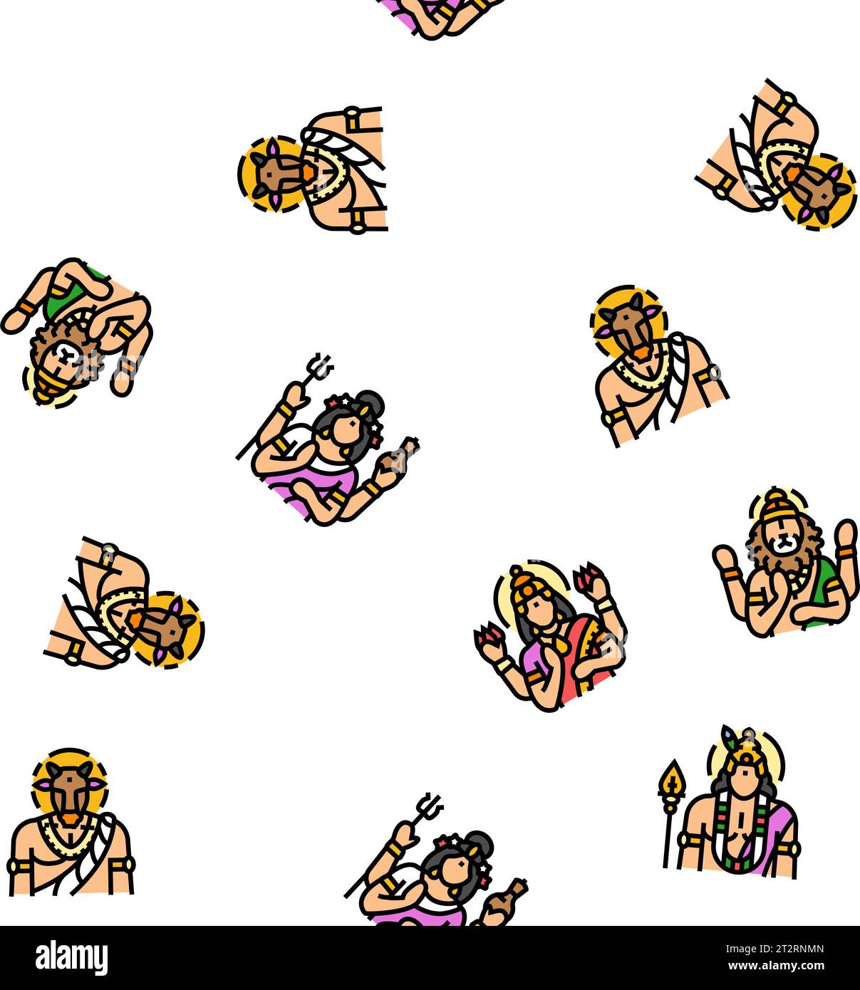 god indian hindu lord krishna vector seamless pattern Stock Vector ...