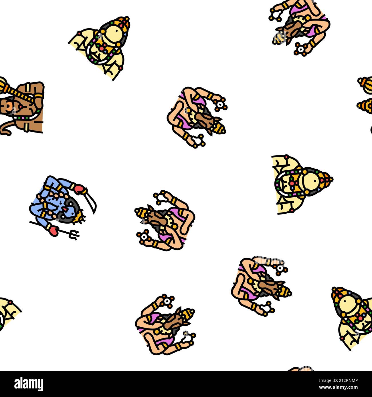 god indian hindu lord krishna vector seamless pattern Stock Vector ...