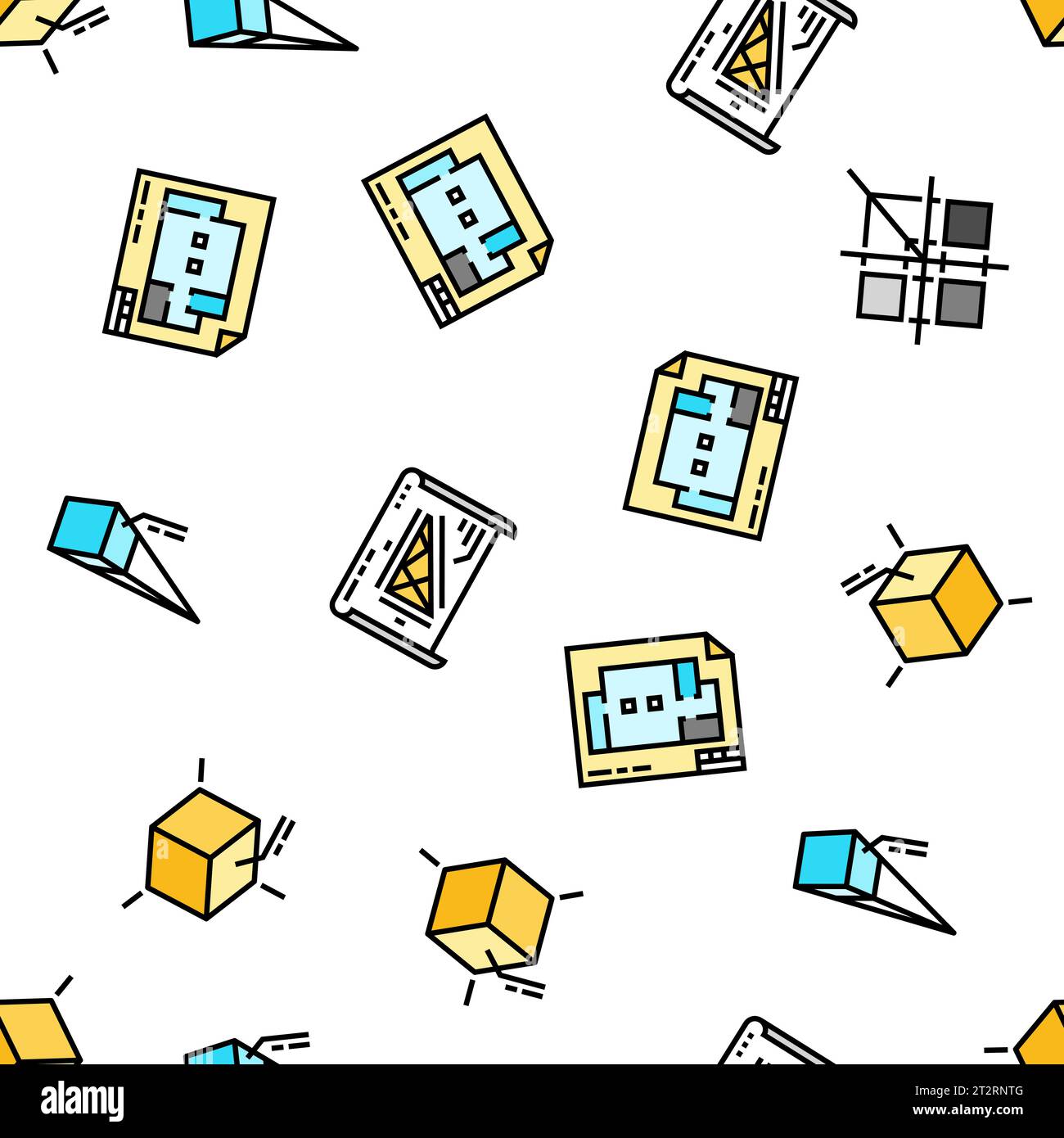 engineer construction architect vector seamless pattern Stock Vector Image & Art - Alamy