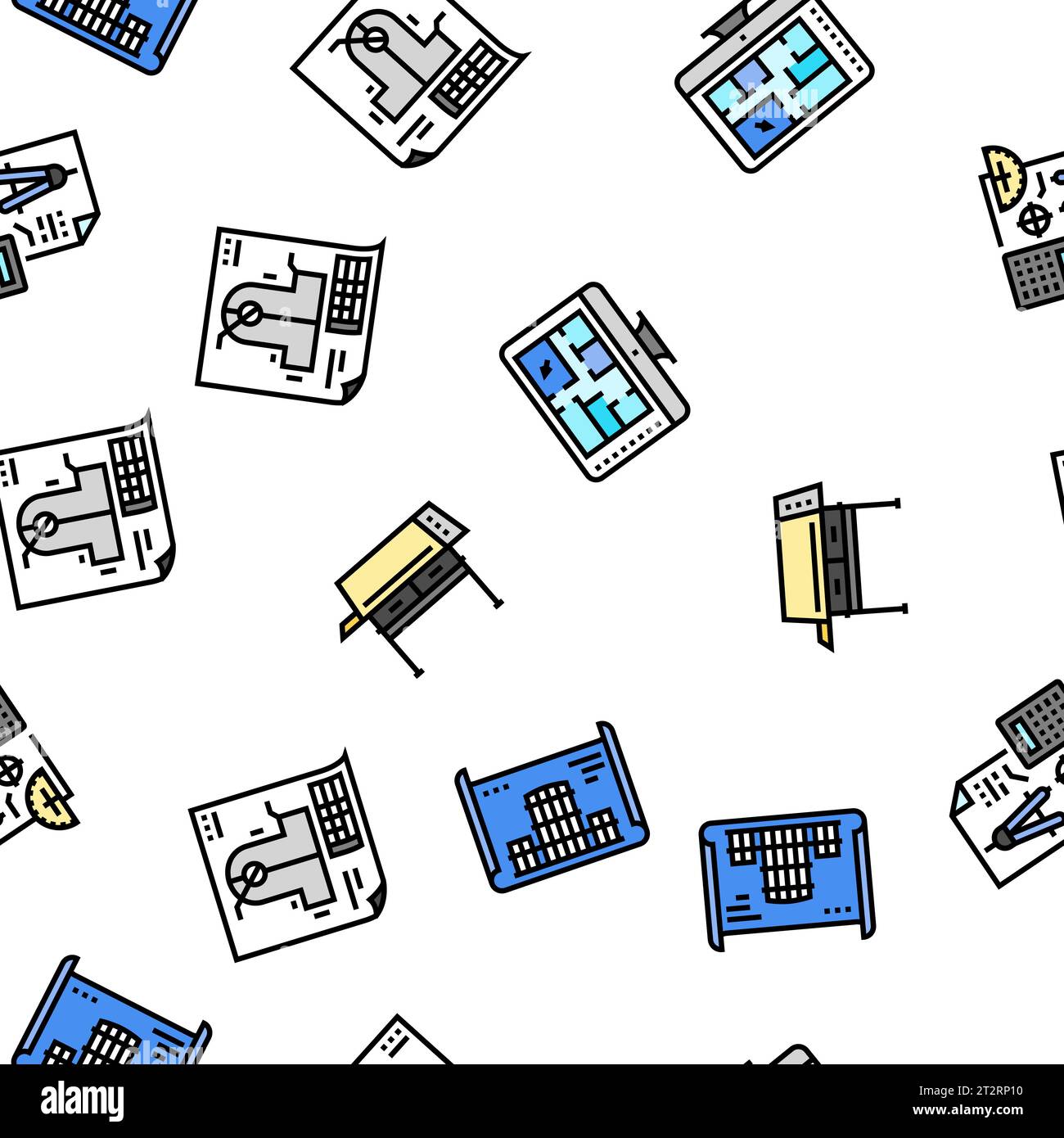 Engineer Construction Architect Vector Seamless Pattern Stock Vector Image And Art Alamy