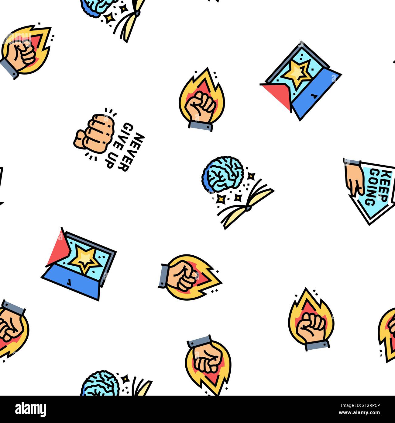 motivation succes challenge vector seamless pattern Stock Vector Image ...