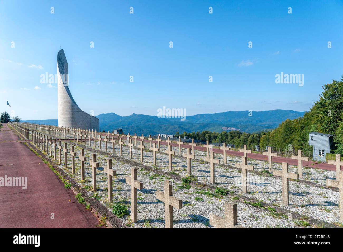 Former concentration camp Natzweiler-Struthof with the memorial ...
