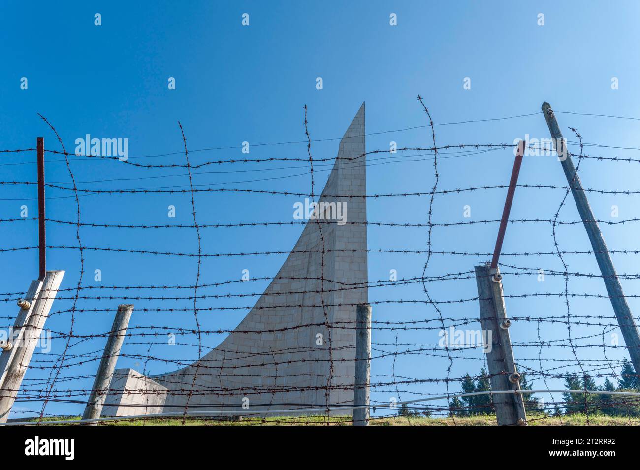 Barbed wire enclosure around the former concentration camp Natzweiler ...