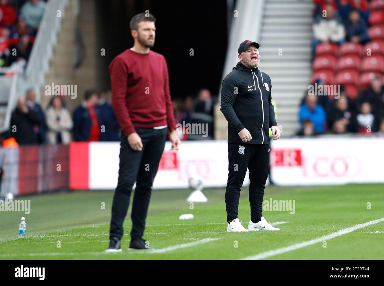 Birmingham City's Wayne Rooney (right) and Middlesbrough manager ...
