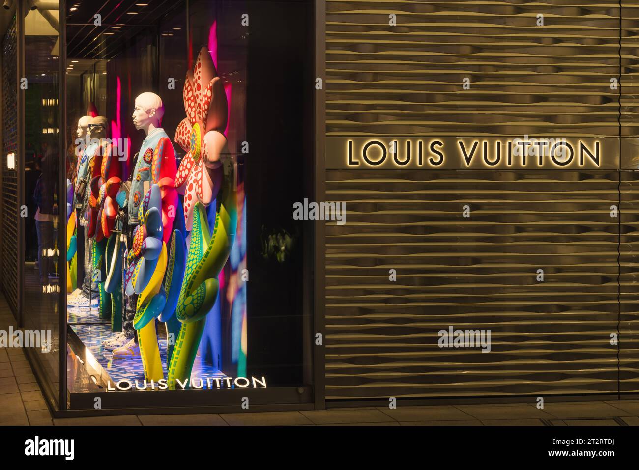 Osaka, Japan - April 13, 2023: store window of a Louis Vuitton store at ...
