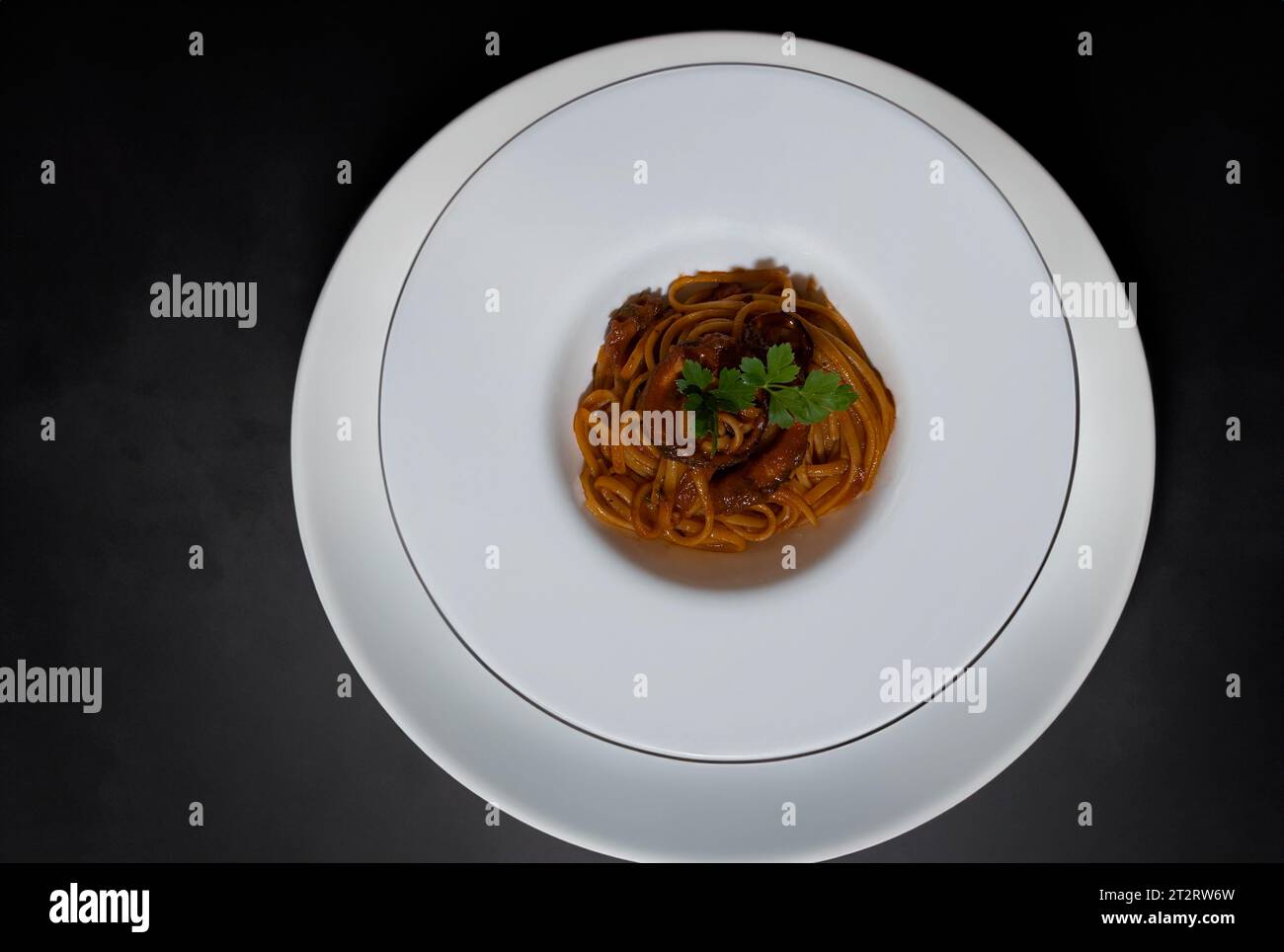 linguine with octopus ragu with garlic, parsley and chilli pepper ...