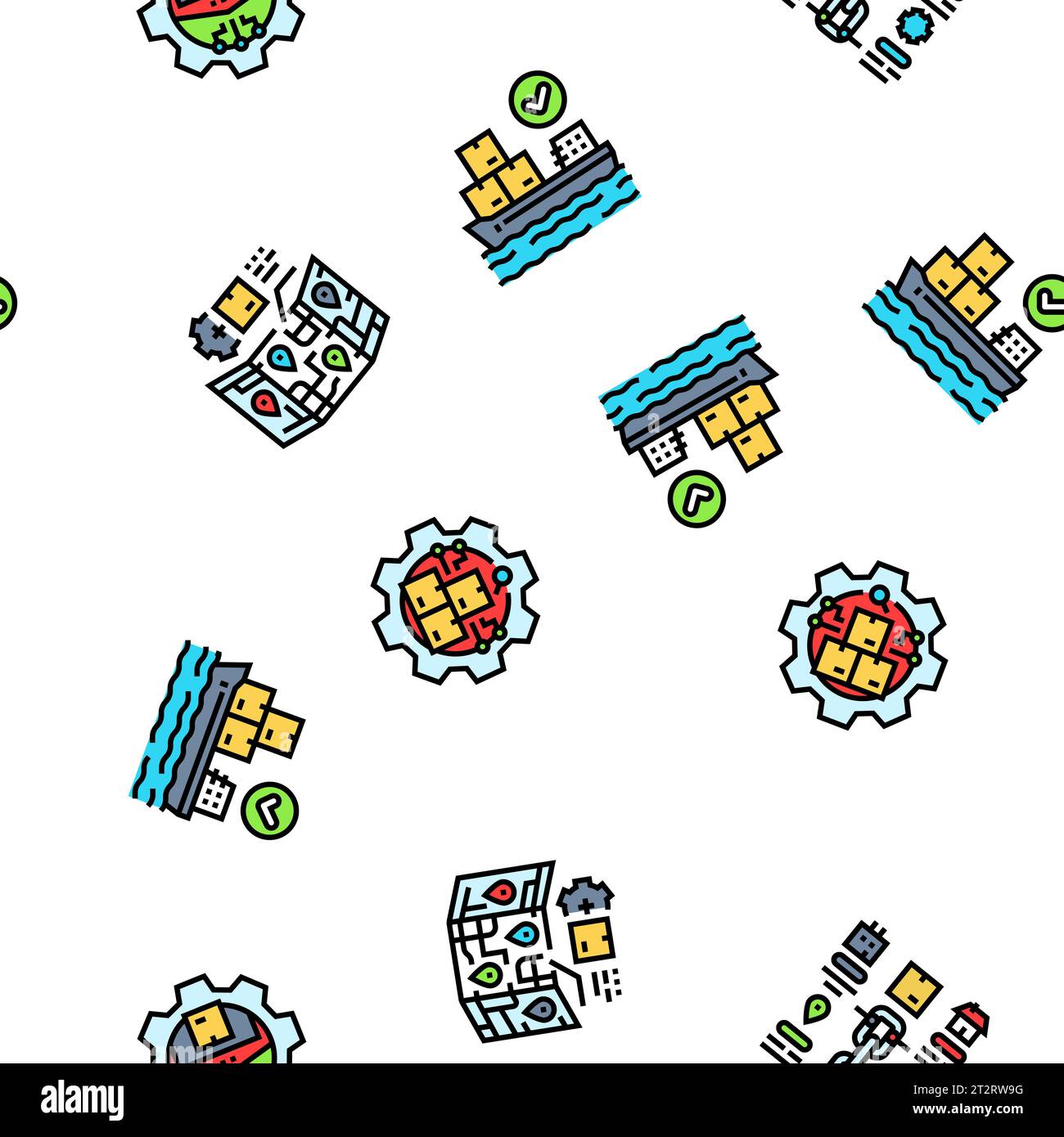 logistics manager warehouse seamless pattern vector Stock Vector Image & Art - Alamy