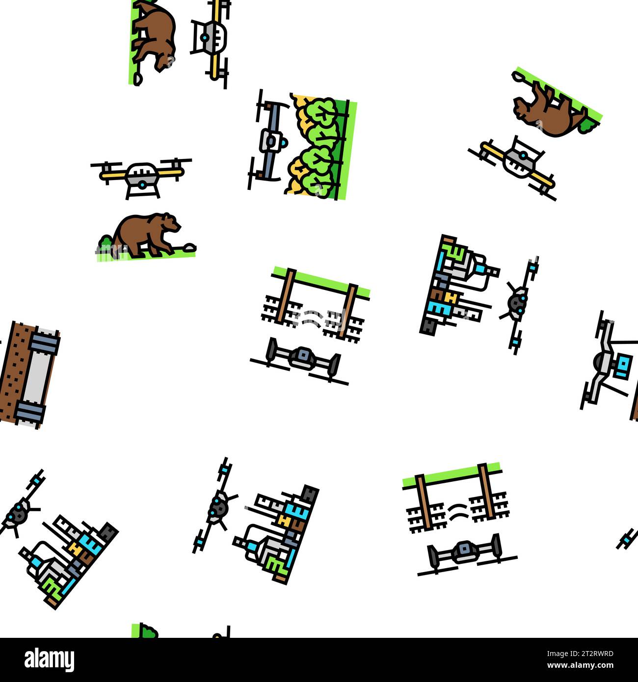 drone commercial use seamless pattern vector Stock Vector Image & Art ...