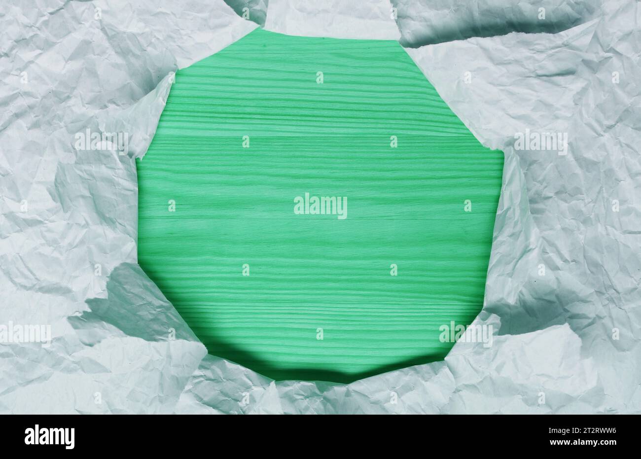 Pale Blue Frame of Ripped Paper with Pastel Mint Wooden Copy Space ...