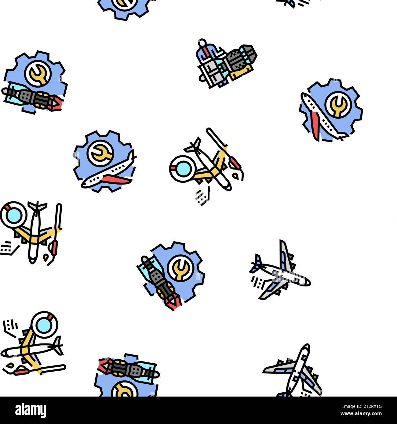 aircraft mechanic seamless pattern vector Stock Vector Image & Art - Alamy