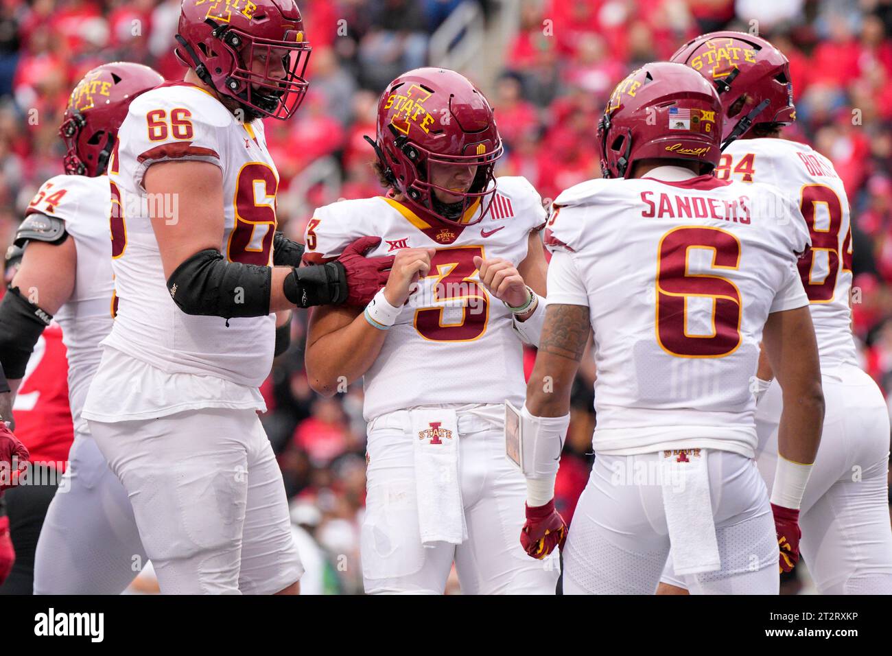 Iowa State quarterback Rocco Becht (3) celebrates after scoring a ...