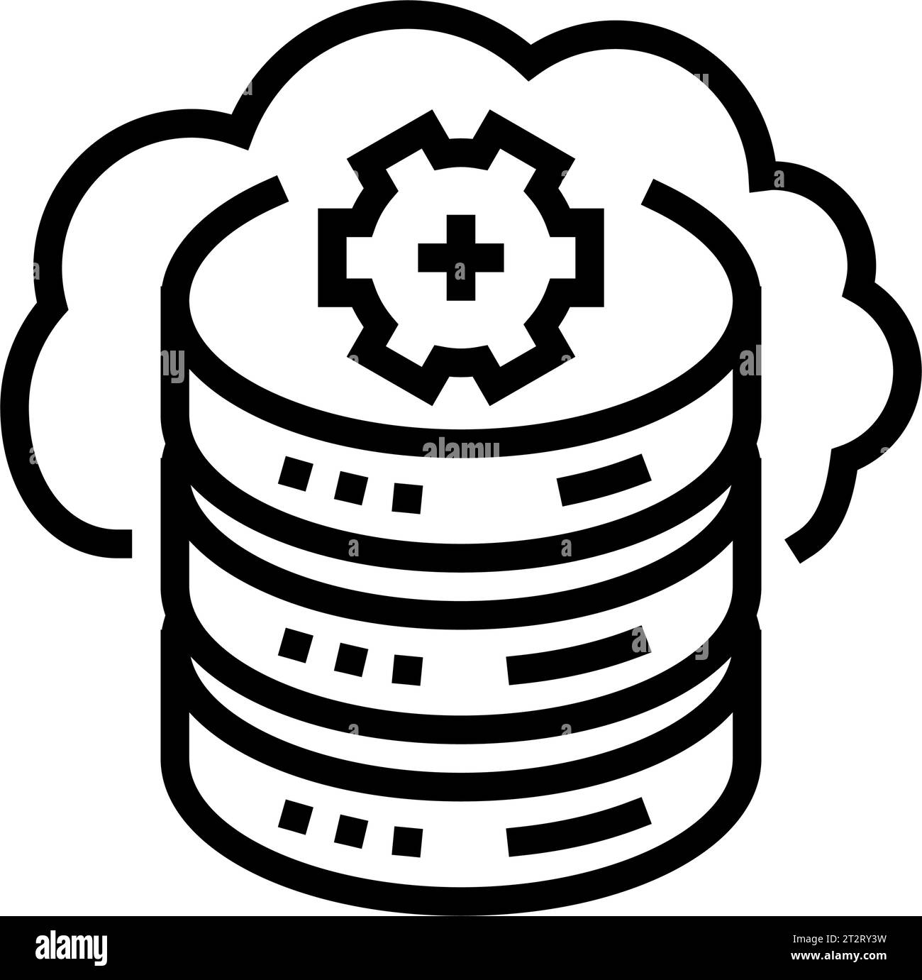 cloud database line icon vector illustration Stock Vector Image & Art ...