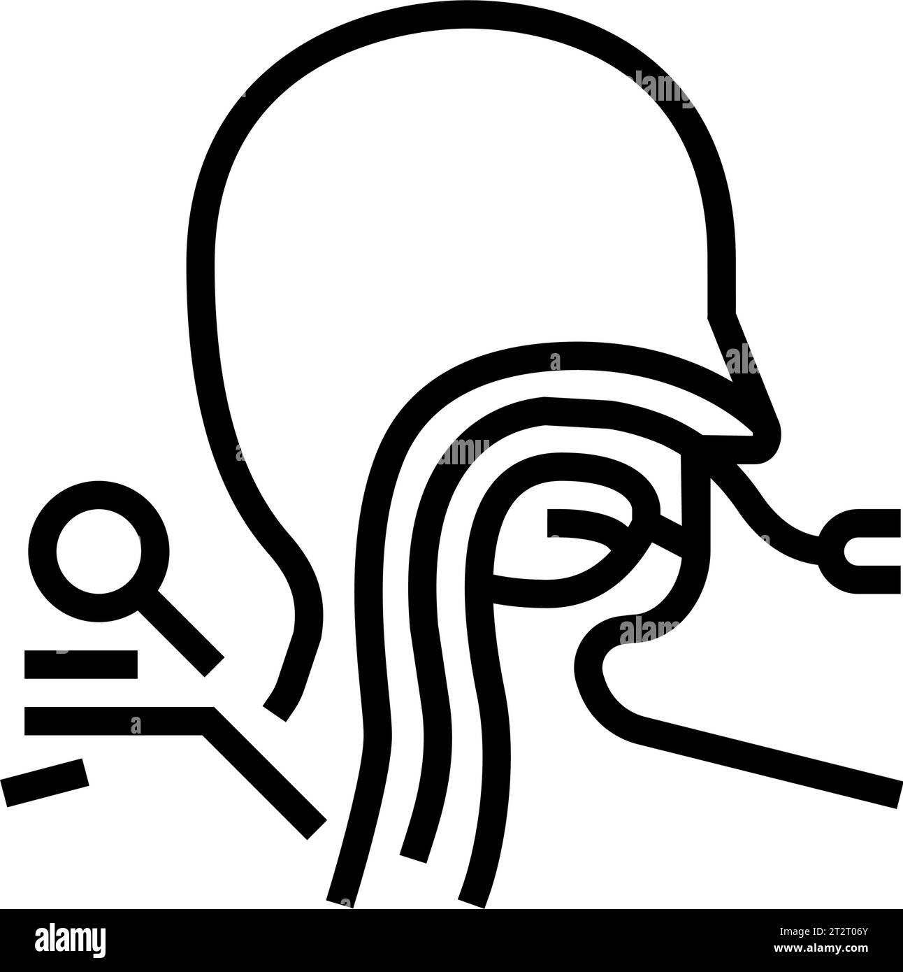 endoscopic procedure gastroenterologist line icon vector illustration ...