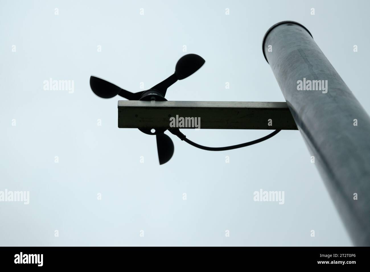 Wind speed sensor Anemometer for weather forecasters. Close-up view ...