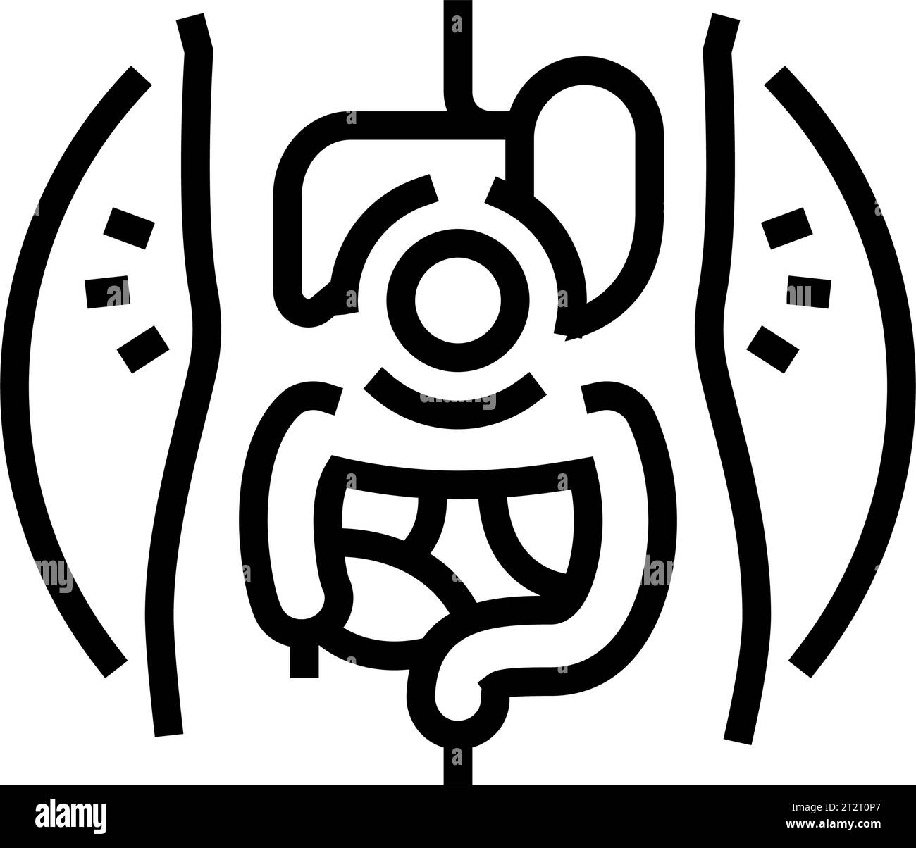 abdominal pain gastroenterologist line icon vector illustration Stock ...