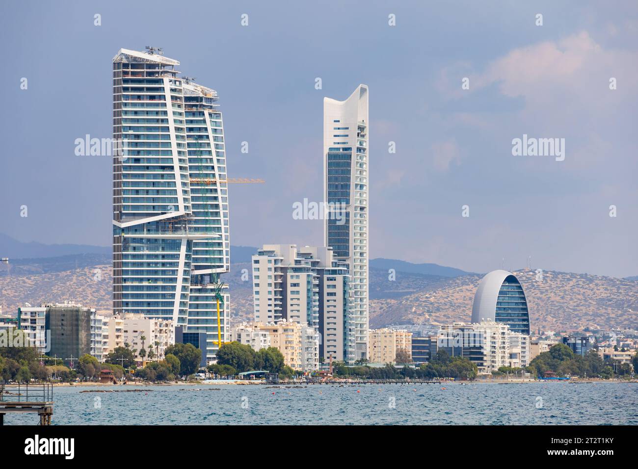 Modern high rise skyscraper hotel apartment blocks, One, Trilogy and ...