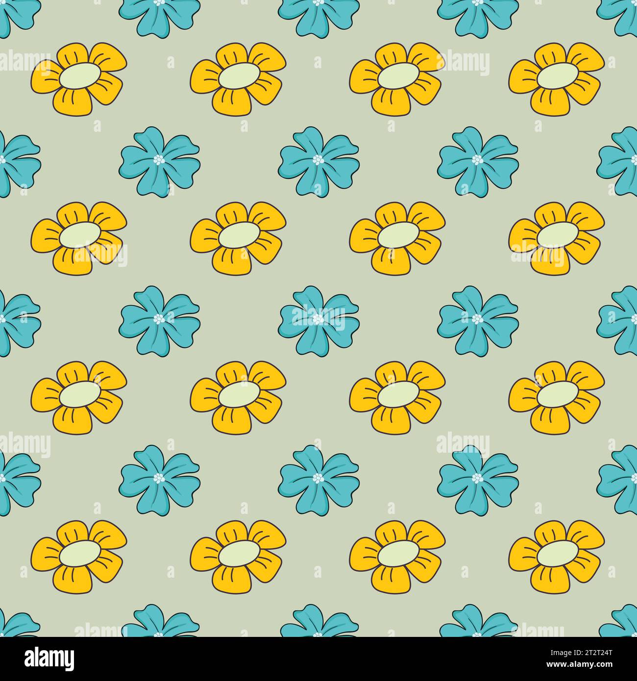 organic flat pressed flowers pattern in vector form Stock Vector Image ...