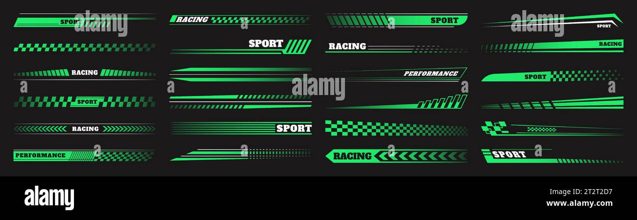 Car race stripes. Speed line stickers. Graphic sport decal elements for ...