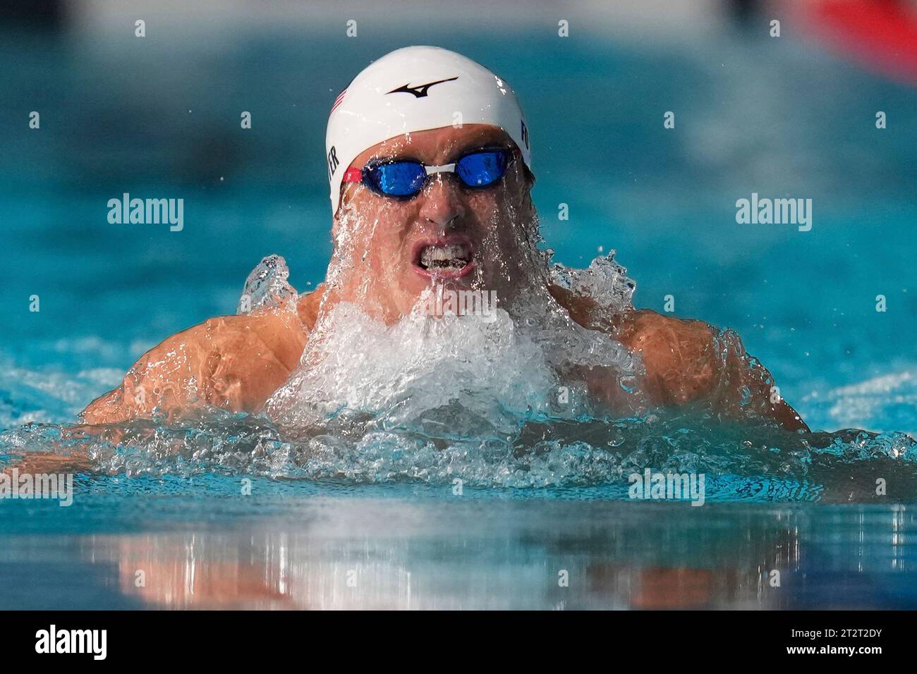 Jake Foster, of United States, swims during a men's 100-meters ...