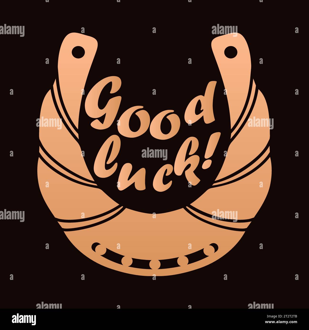 Horseshoe symbol. Good luck card. Silhouette horse shoe. Fortune and ...