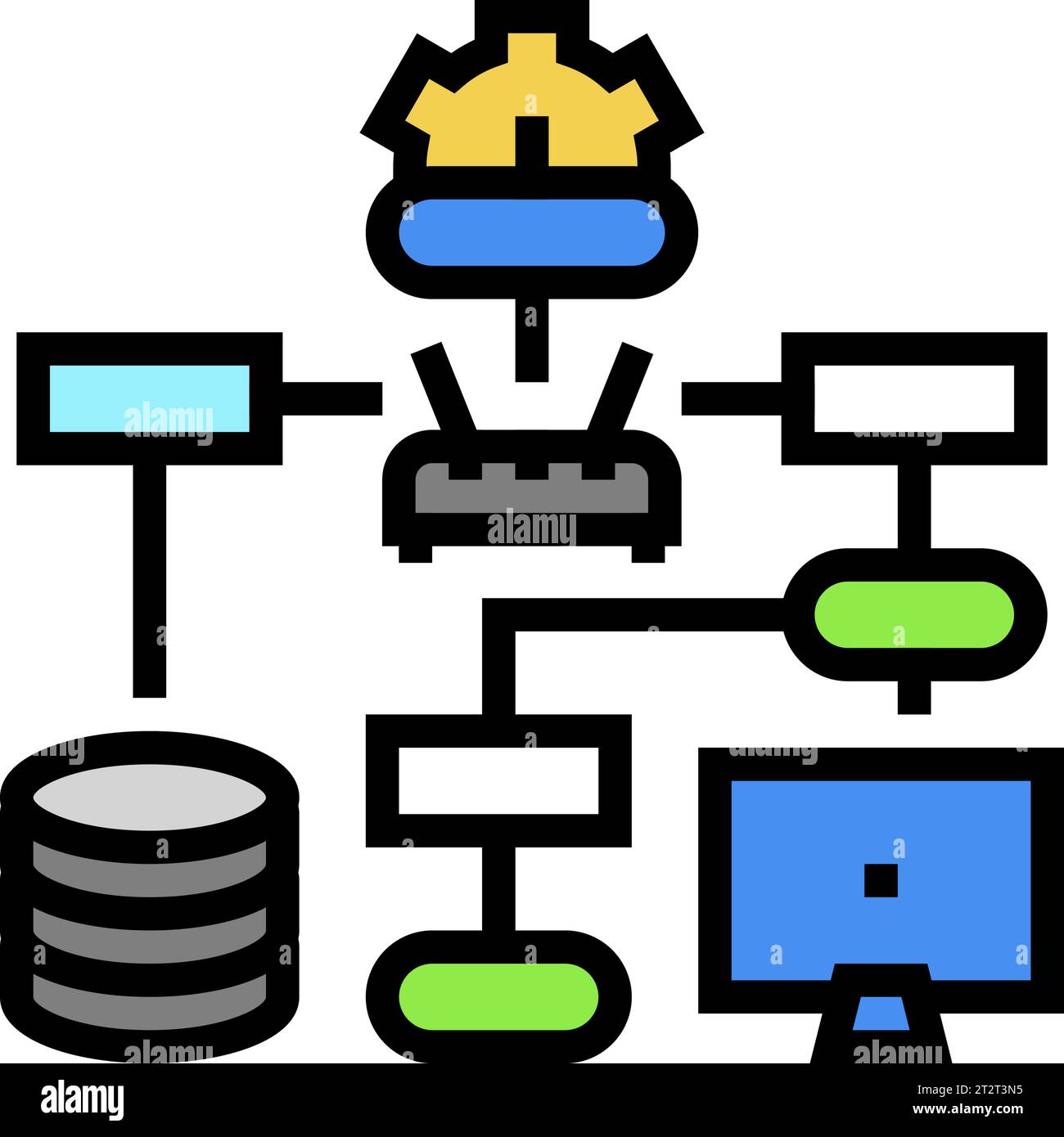 it architecture analyst color icon vector illustration Stock Vector ...