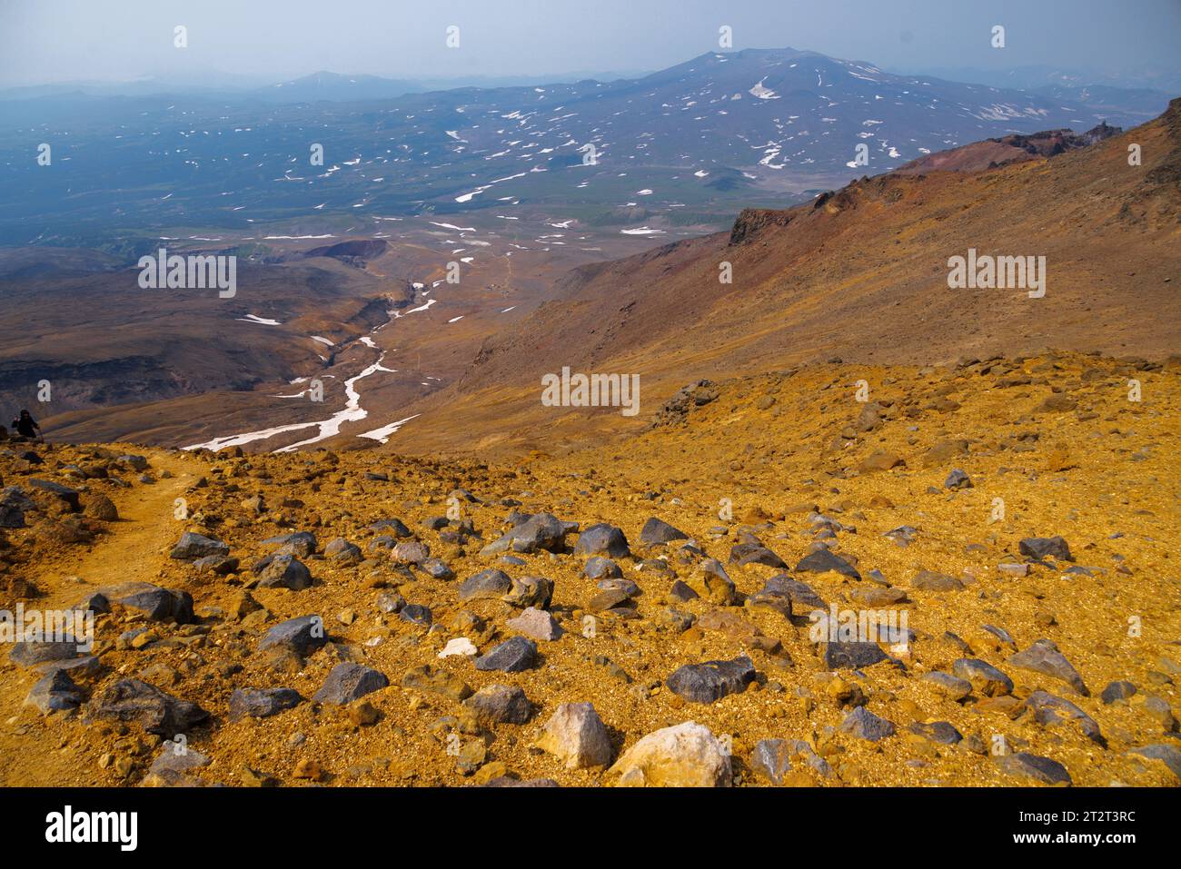 The crater of Mutnovsky volcano. Fumaroles. The active volcano ...
